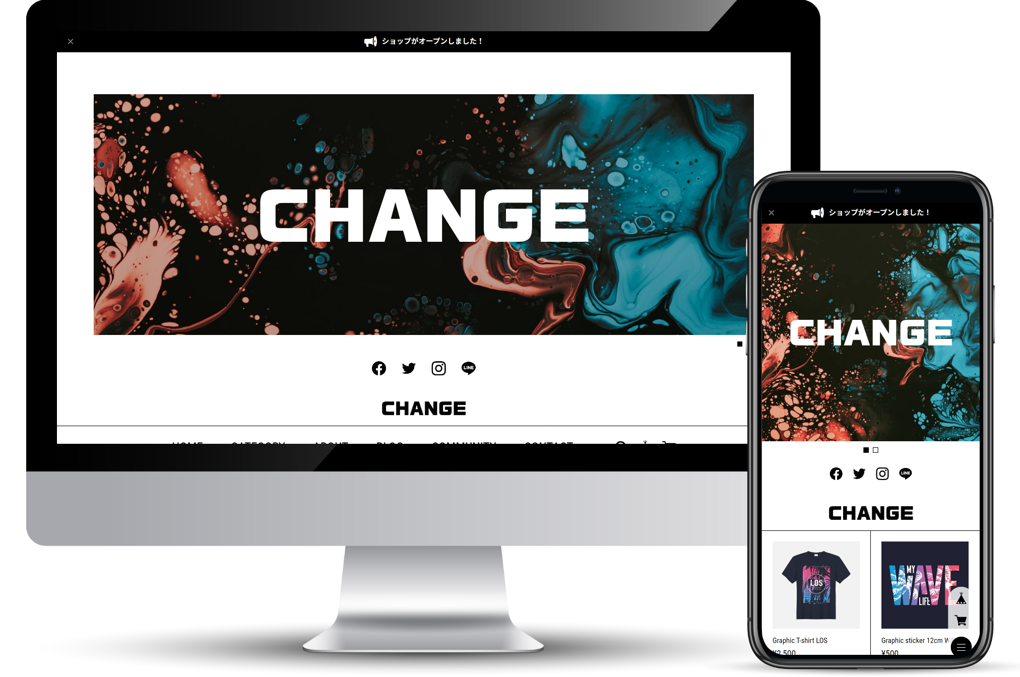 BASE デザインマーケット テーマ【CHANGE】 | NE株式会社